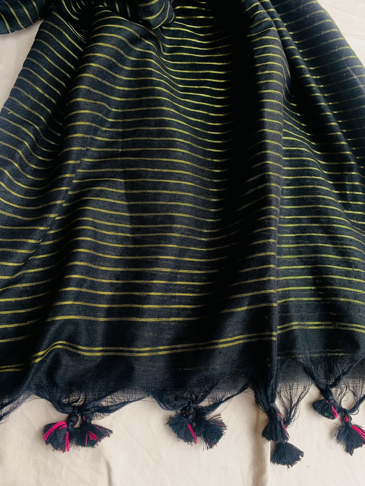 Saanwali - Dhaaga Culture Black Cotton Saree - Dhaaga culture